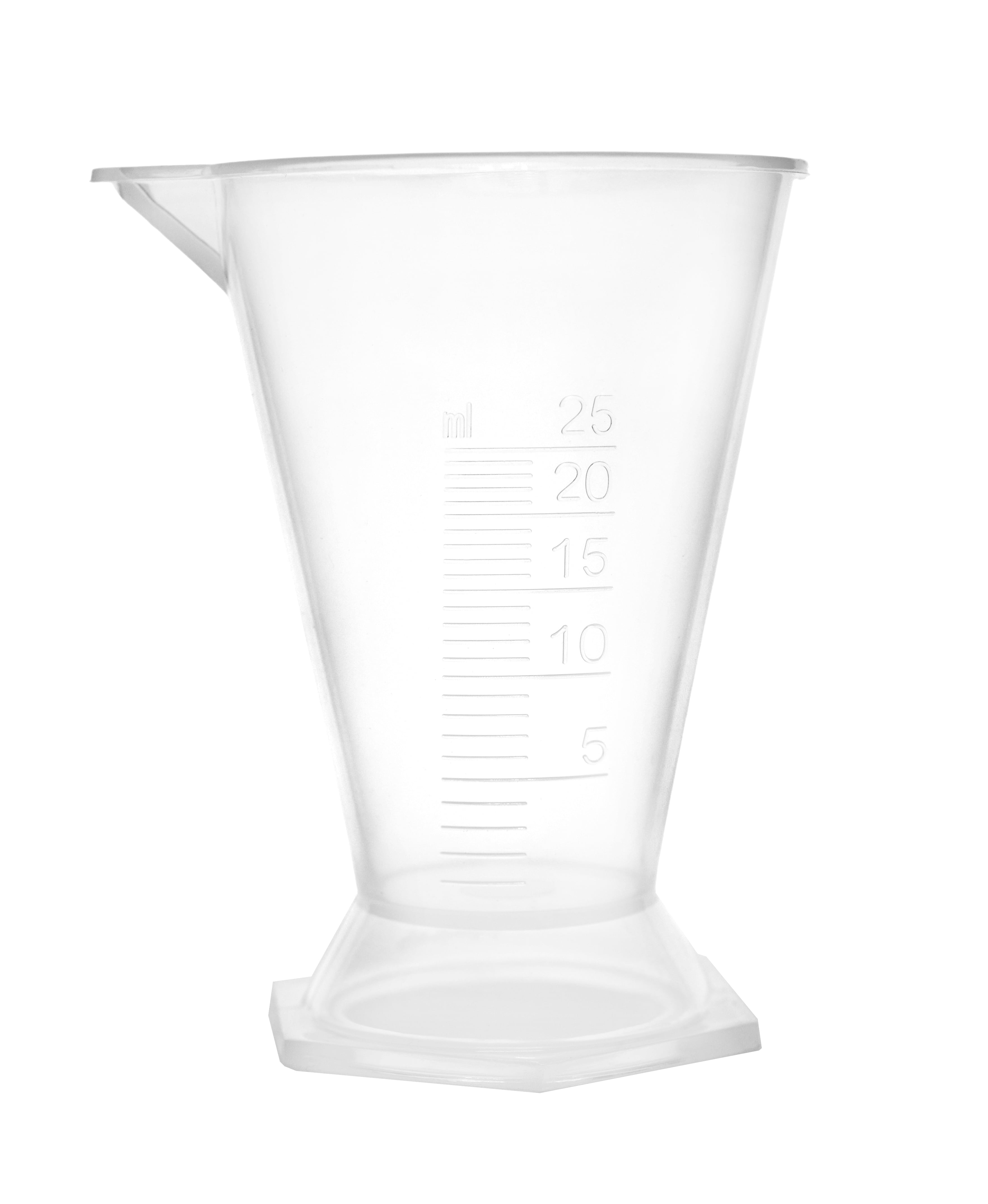 Conical Measure, 25ml - Polypropylene Plastic, Translucent - Pouring ...