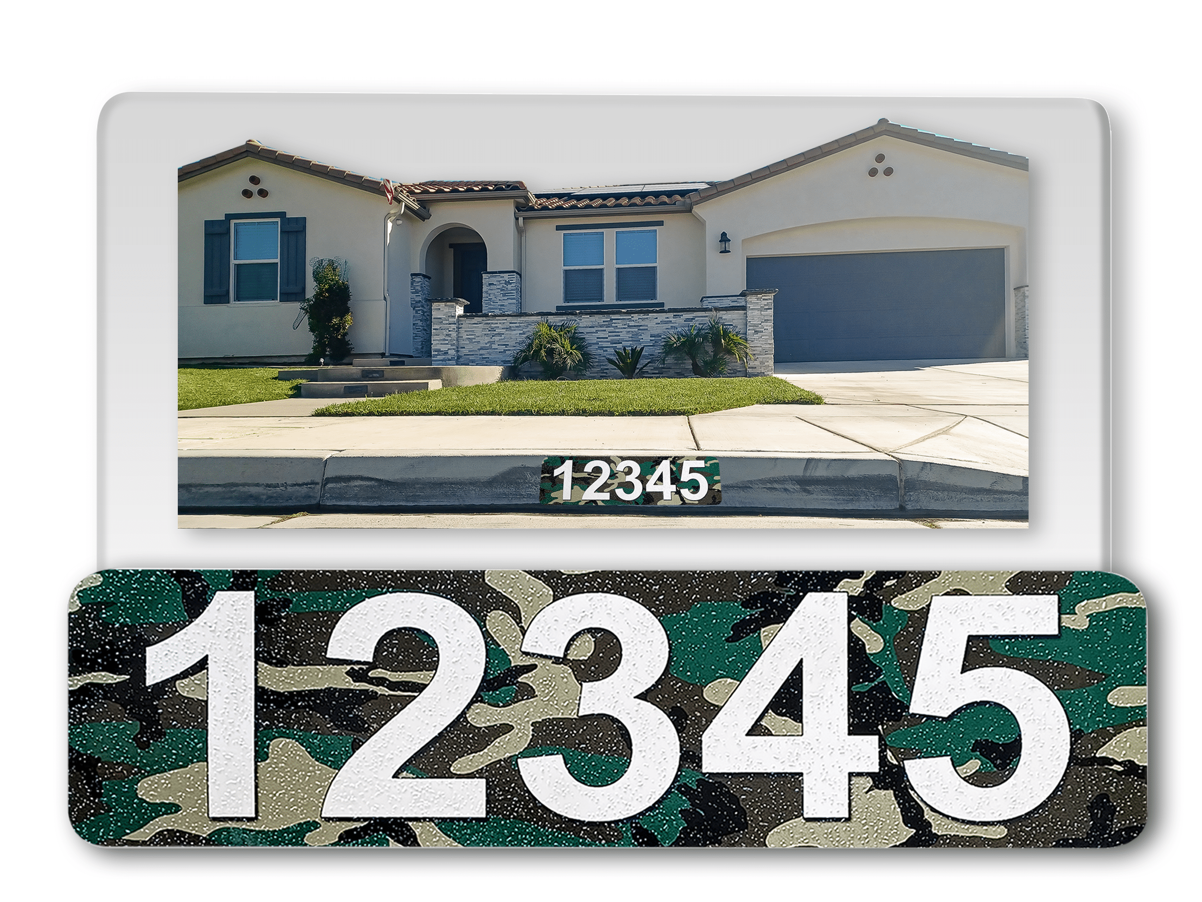 Military Curb Sticker, Reflective Aluminum Personalized Curb Address ...