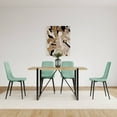 FFZ 55 inch MDF Dining Table Set with 4 Linen Chairs, Metal Base ...