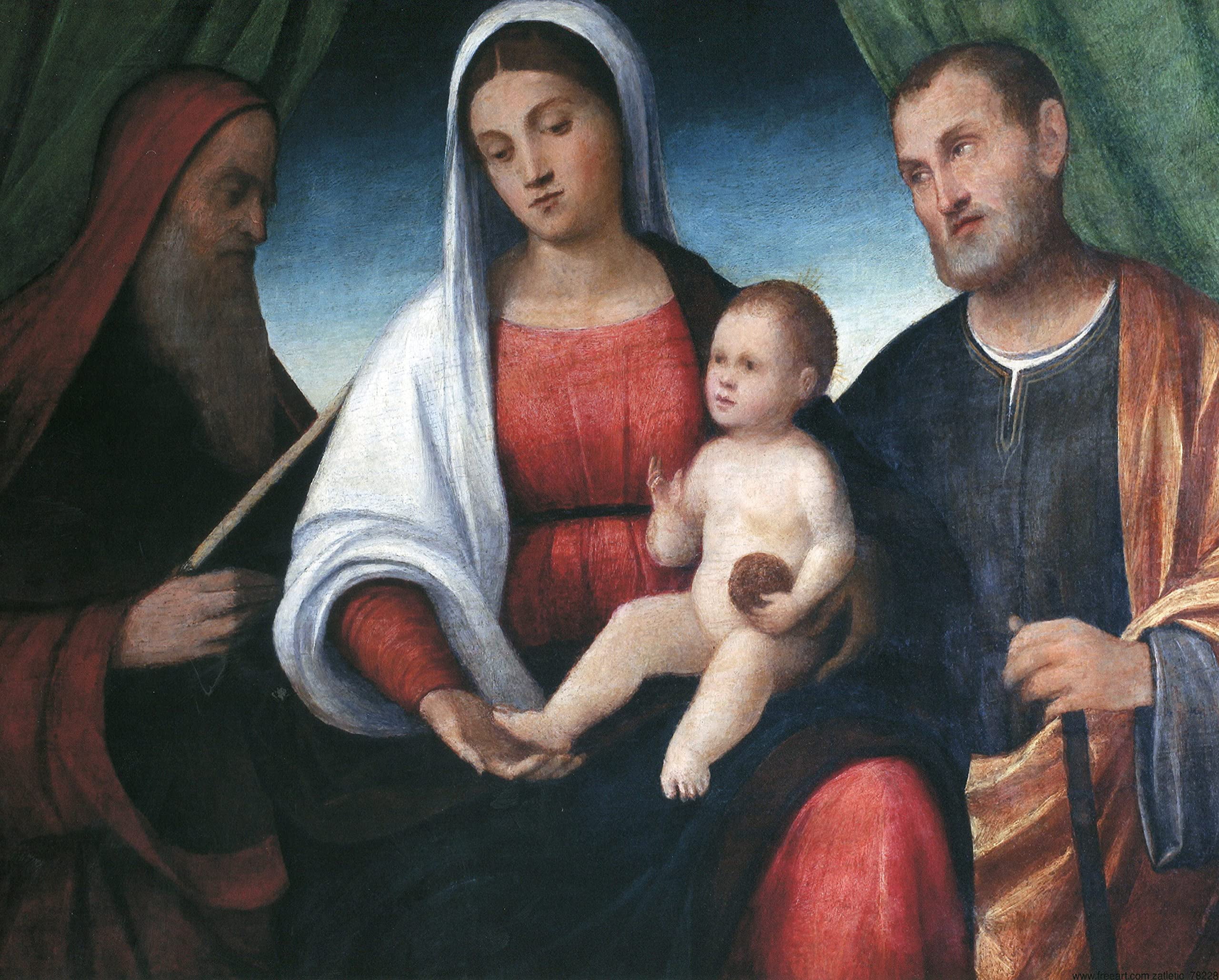 Catholic print picture - Holy Family w St Jerome R - 8" x 10" ready to ...