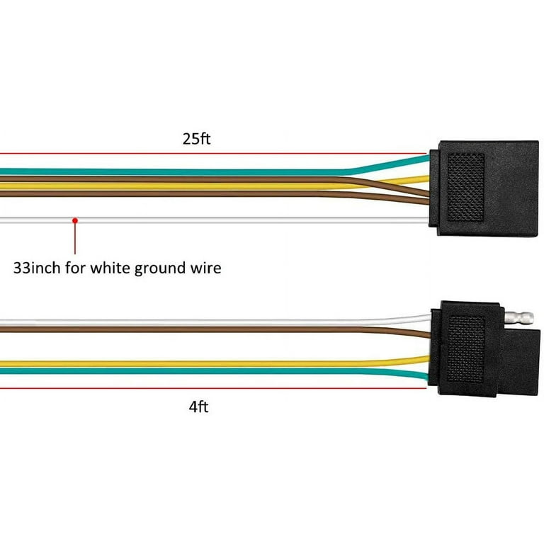 4 Pin Wiring Harness For Trax 2024 2025 WATERWICH 4-Pin Trailer Wiring ...