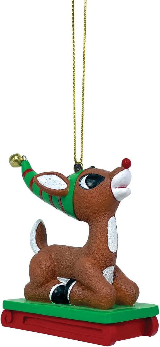 Department 56 Rudolph The Red-Nosed Reindeer Riding a Sled Hanging ...
