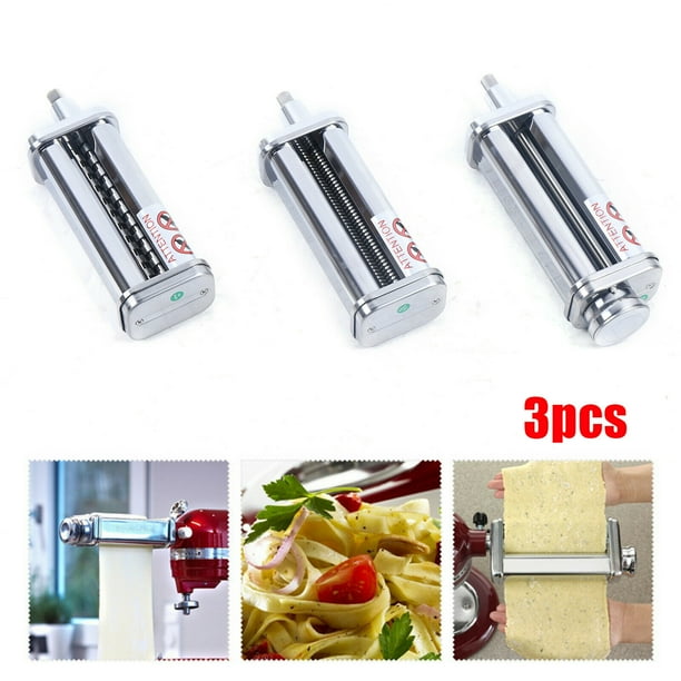 3Pcs Pasta Roller and Cutters Attachment Spaghetti Cutter Fettuccine ...