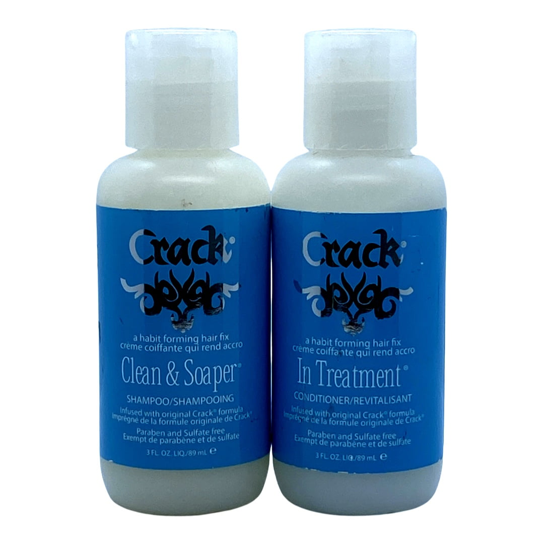 Crack Hair Fix Clean & Soaper Shampoo & In Treatment Conditioner 3 OZ ...