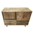 Farmhouse Style Mango Wood Display Unit with 2 Drawer Storage, Brown ...