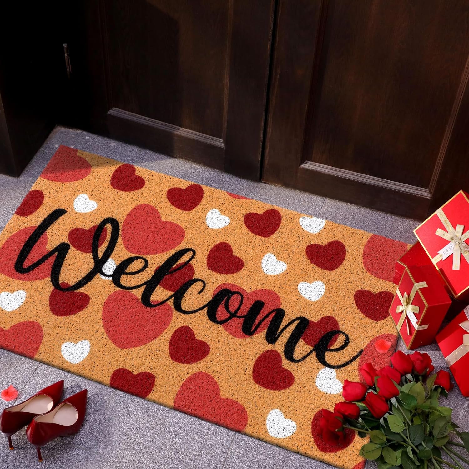 Click here for Flafree Valentine‘s Day Doormat Welcome Floor Red... prices