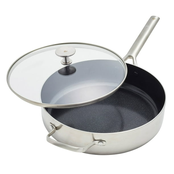 Blue Diamond Triple Steel Deep Sauté Pan with Lid, 28 cm / 4.34 L ...