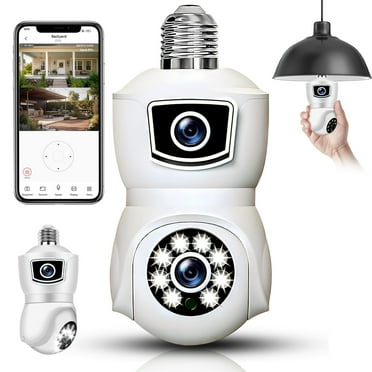 Light Bulb Camera WiFi Outdoor Indoor 1080p 360 Degree Panoramic Smart ...