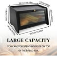 thovorrnl Black Bread Box, Bamboo Bread Storage for Countertop, Frosted ...