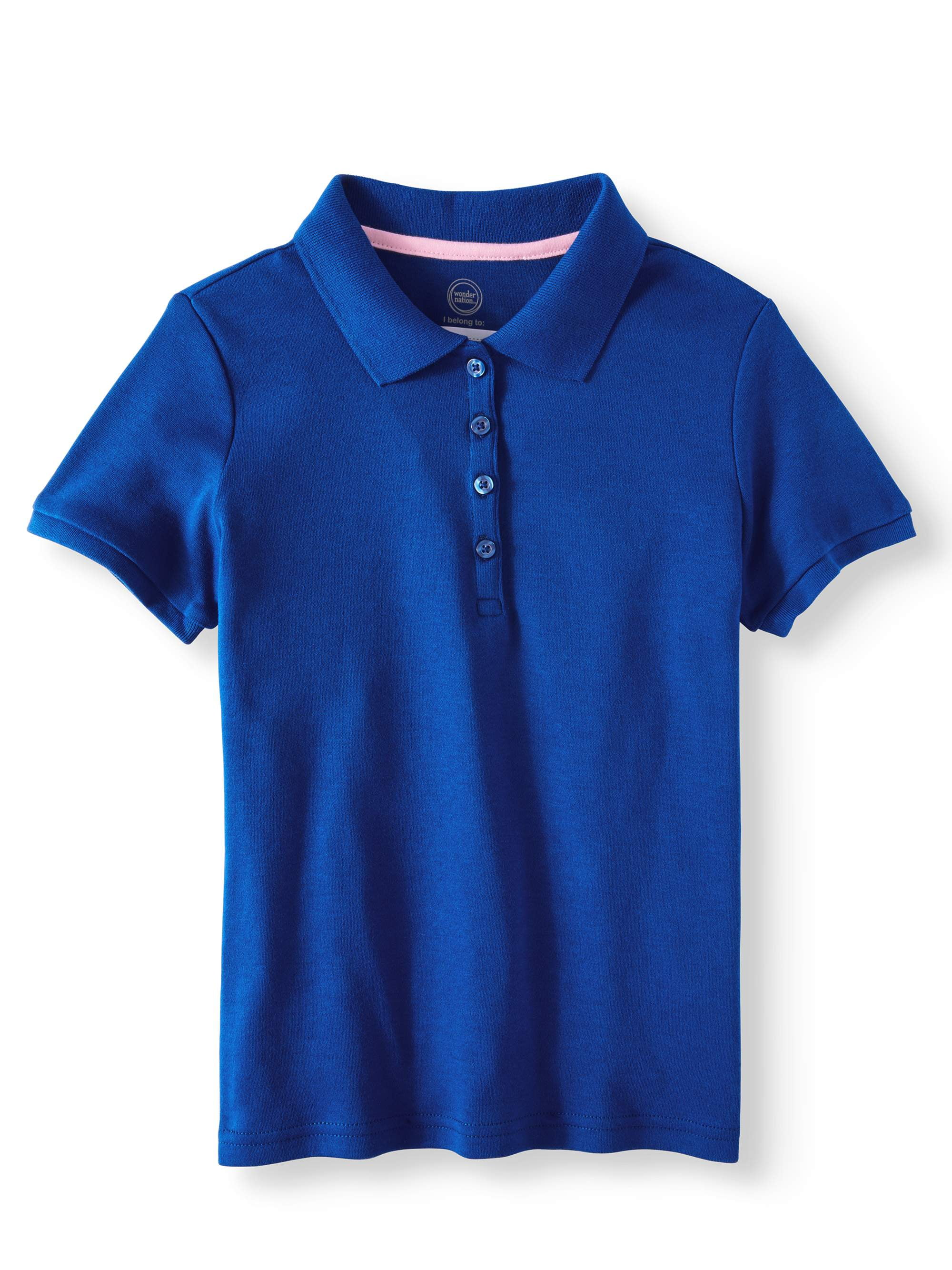 Wonder Nation Girls School Uniform Polo Shirt, Sizes 4-18 - Walmart.com