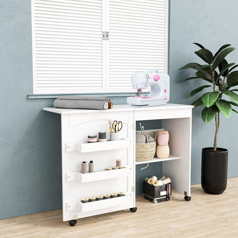 Sewing Craft Table, Art Desk With Storage Shelves And, 41% OFF