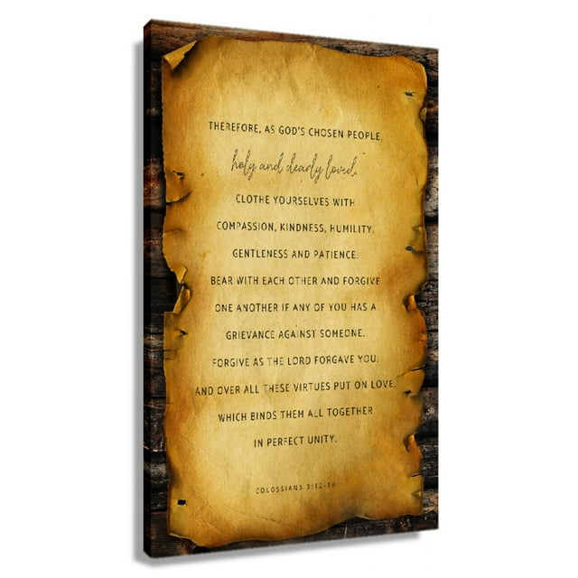 Colossians 3 12-14 Wall Art Bible Verse Poster Painting Canvas For ...