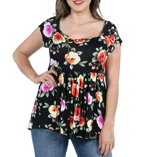24 7 Comfort Apparel 24seven Comfort Apparel Drew Black Floral Short