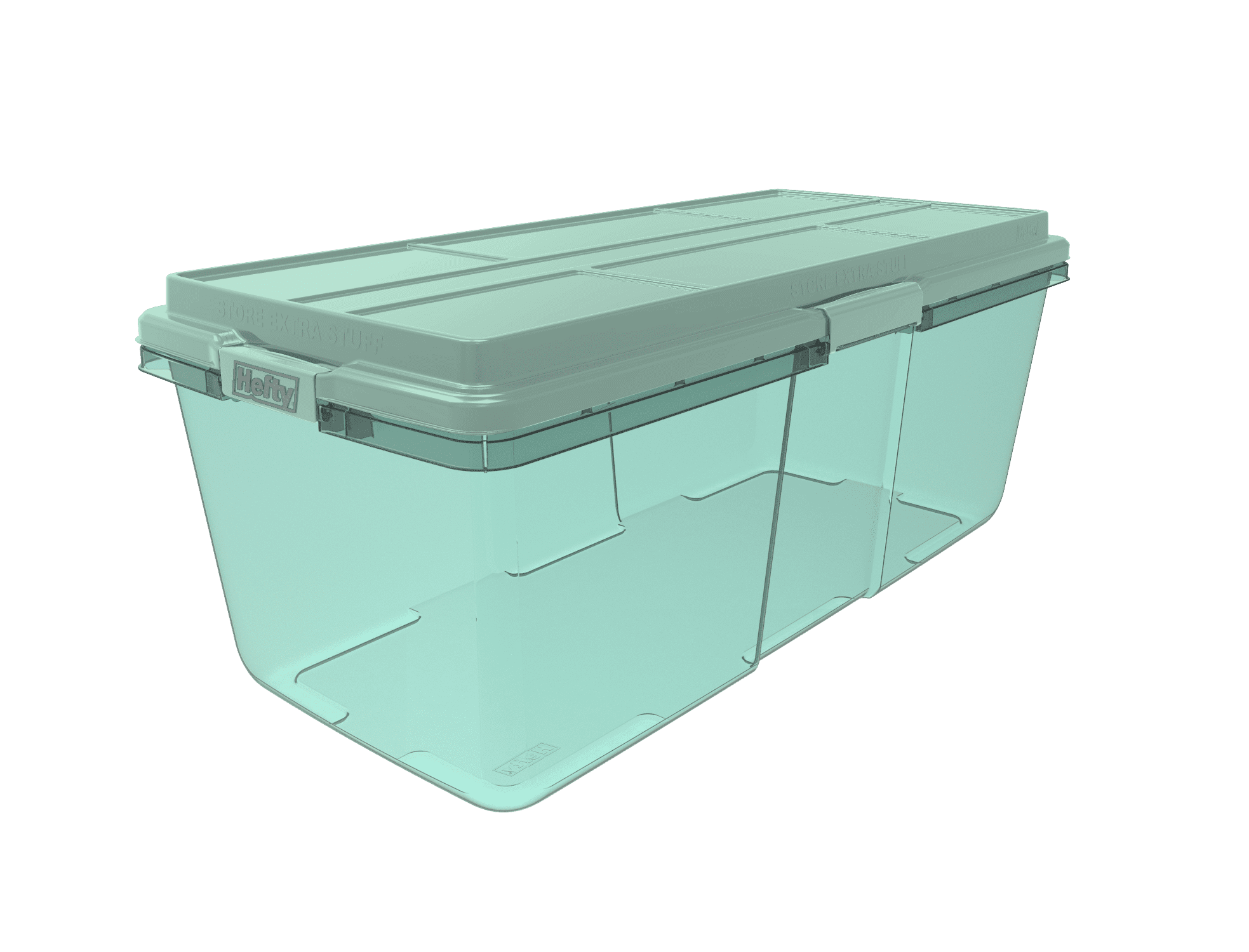 Hefty 113 Qt Latched Storage Bin Jade Dust Tint – Walmart Inventory ...