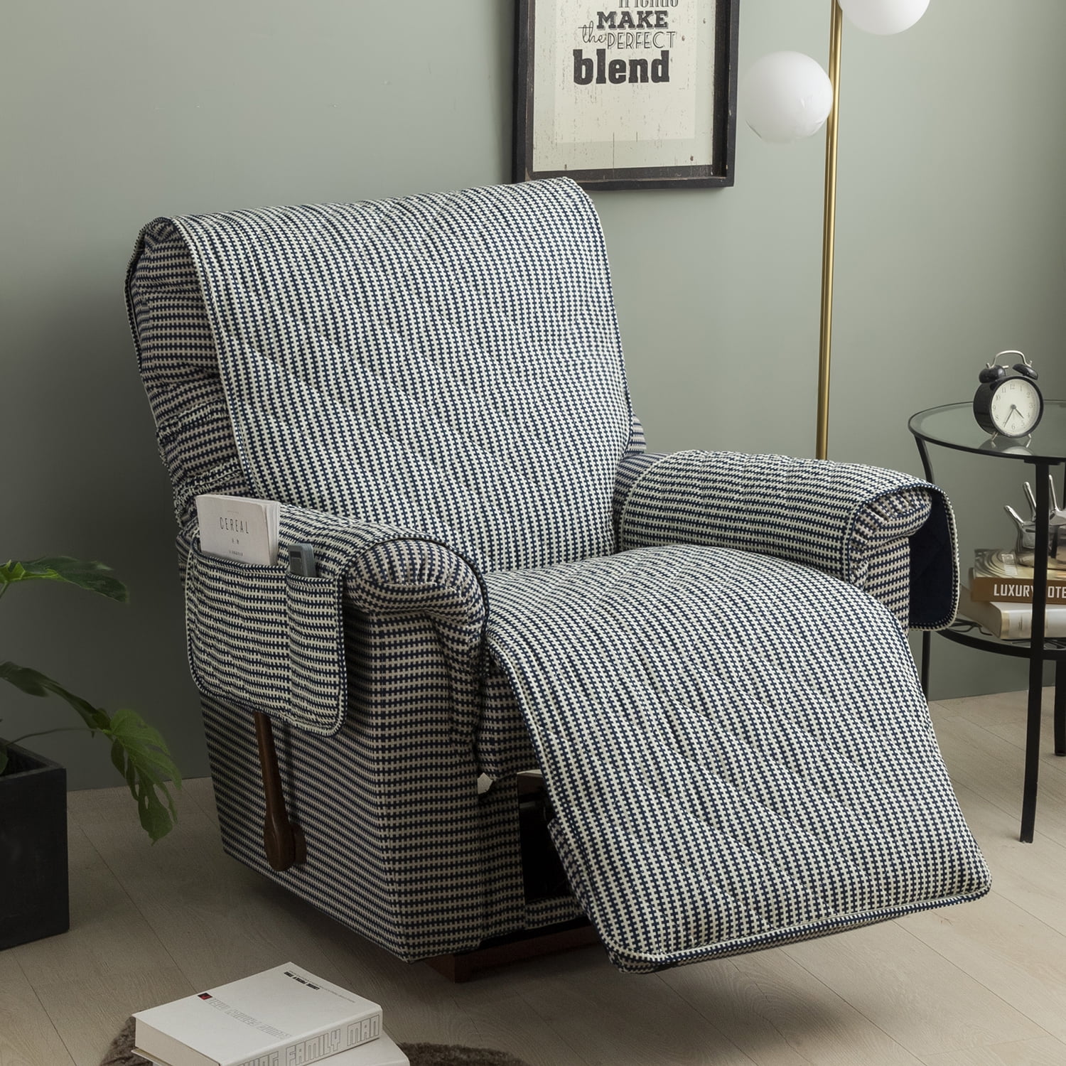 Stonecrest Printed Recliner Cover, Stay in Place (Swallow Stripe, 25 ...