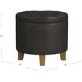 Home Decor | Upholstered Round Faux Leather Tufted Foot Rest Ottoman ...