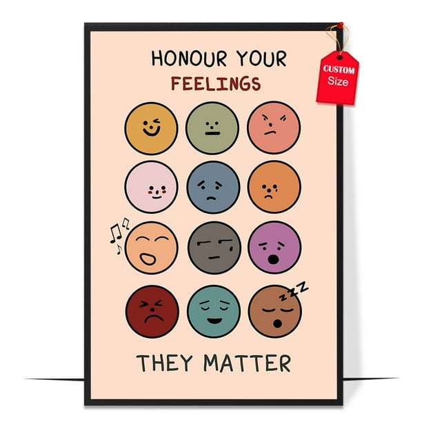 LOLUIS Honour Your Feelings Poster, Mental Health Poster for Classroom ...