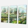 Designart Bridge On The River In Rustic Landscape Canvas Wall Art ...