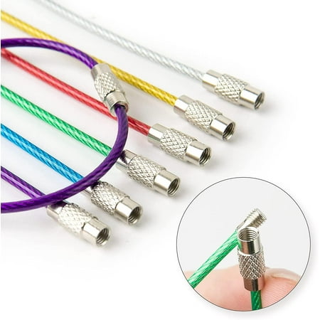 Junmo Starlight-30pcs Stainless Steel Wire Keychain 6 Colors Cables ...