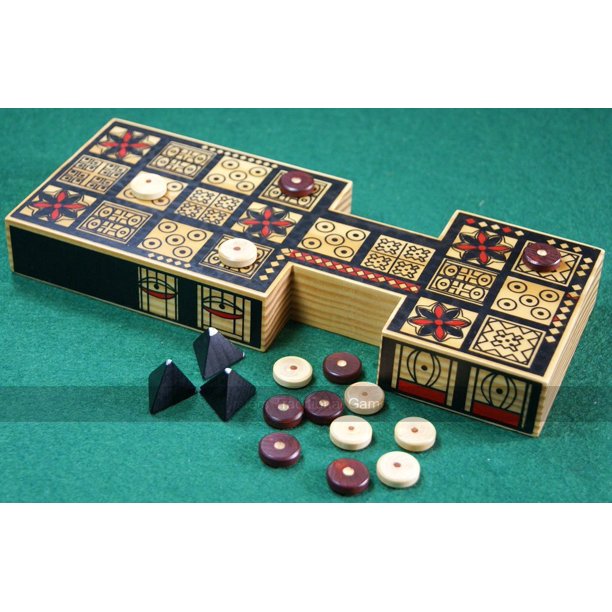 Masters Deluxe Replica Royal Game of Ur with Solid Wood Board, Pyramid ...