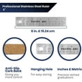 Pacific Arc Stainless Steel Ruler with Inch and Metric(mm), Non Skid ...
