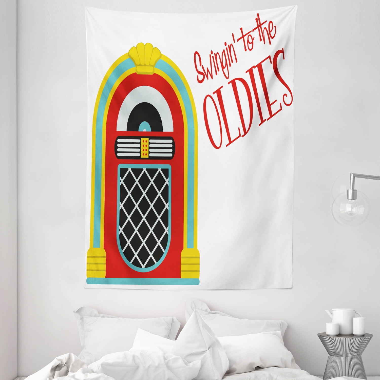 Jukebox Tapestry, Jazz Age Vintage Party Theme Music Raido Box with ...