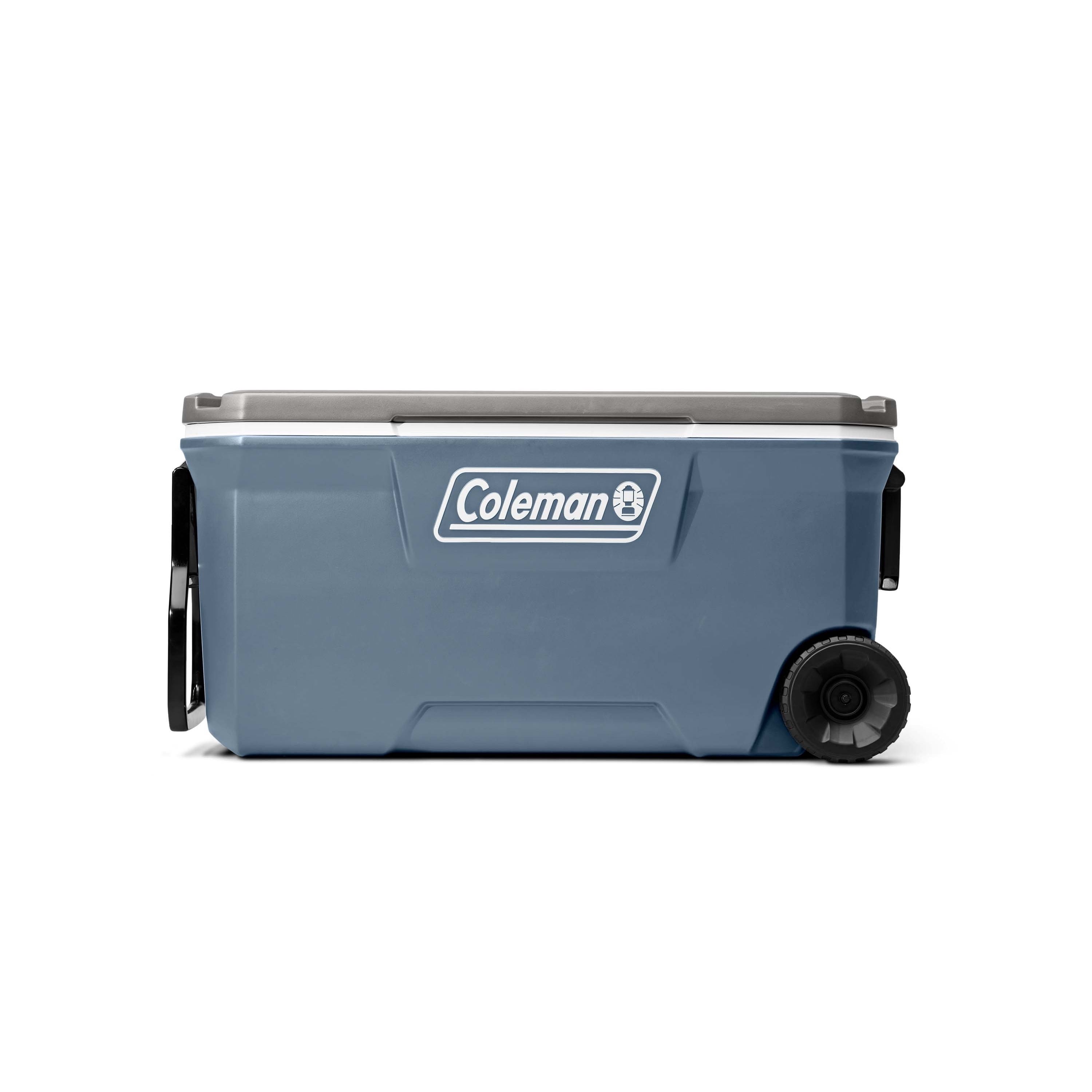 Coleman Classic Series 100-Quart Wheeled Camping Cooler, Lakeside Blue ...