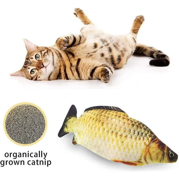 Electric Moving Fish Interactive Catnip Cat Toy Wiggle Flopping Fish ...