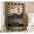 VEANERWOOD Vanity Set with 3 Color Lighted Mirror Makeup Table 55" with ...