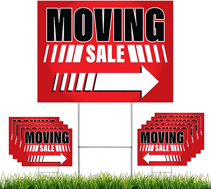 NEXT LEVEL SIGNS | Moving Sale Yard Signs | Double Sided 24 W x 18 H ...