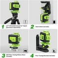 4D 16 Lines Self-leveling Laser Level, 200Ft Green Beam Tiling Floor ...