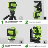Huepar 4D Self-leveling Laser Level, 200Ft Green Beam with Remote ...