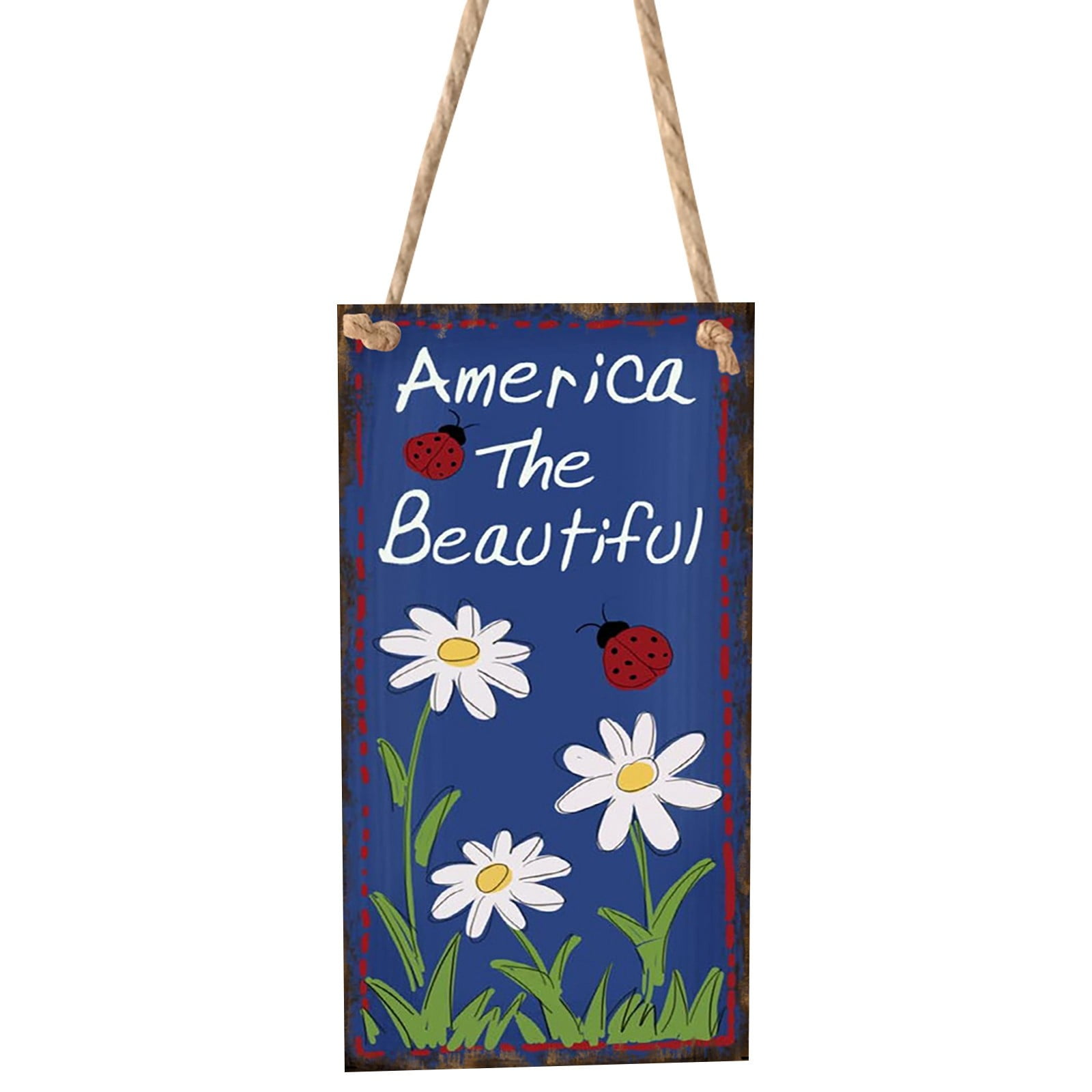 July 4Th Discounts Himiway Vintage Americana Door Decor Wooden American ...