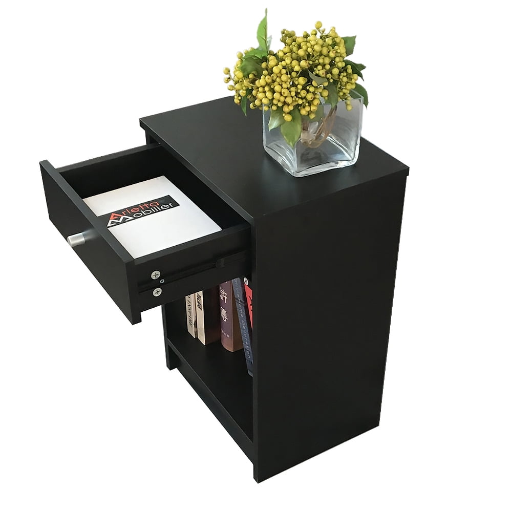 Nightstand for Bedrooms, One Drawer One Door Bedroom Side Table Bedside ...