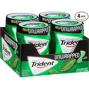 Trident Mega Tropical Twist Sugar Free Gum, 9 Packs Of 10 Pieces (90 ...