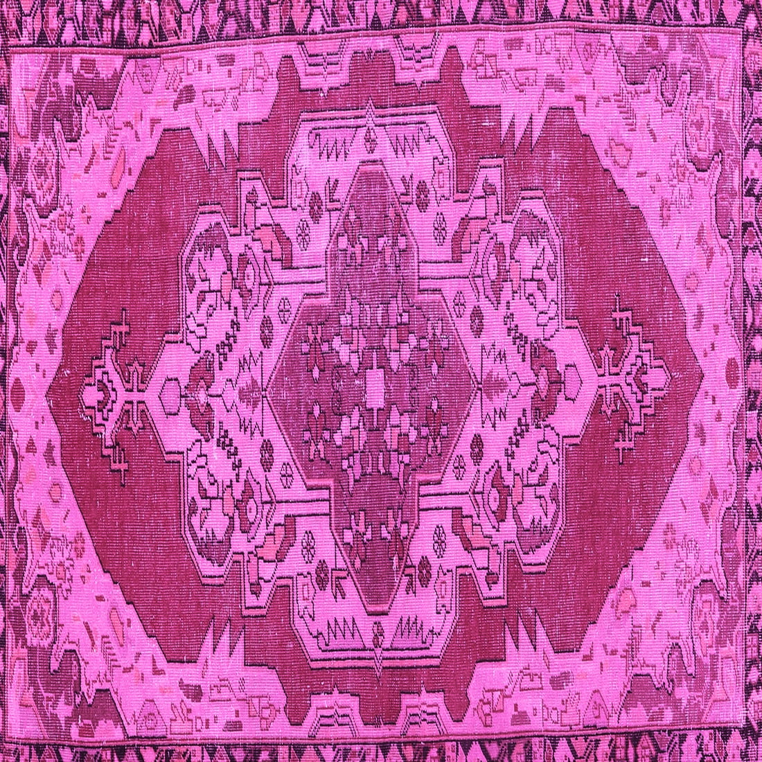 Ahgly Company Indoor Square Persian Pink Traditional Area Rugs, 6 ...