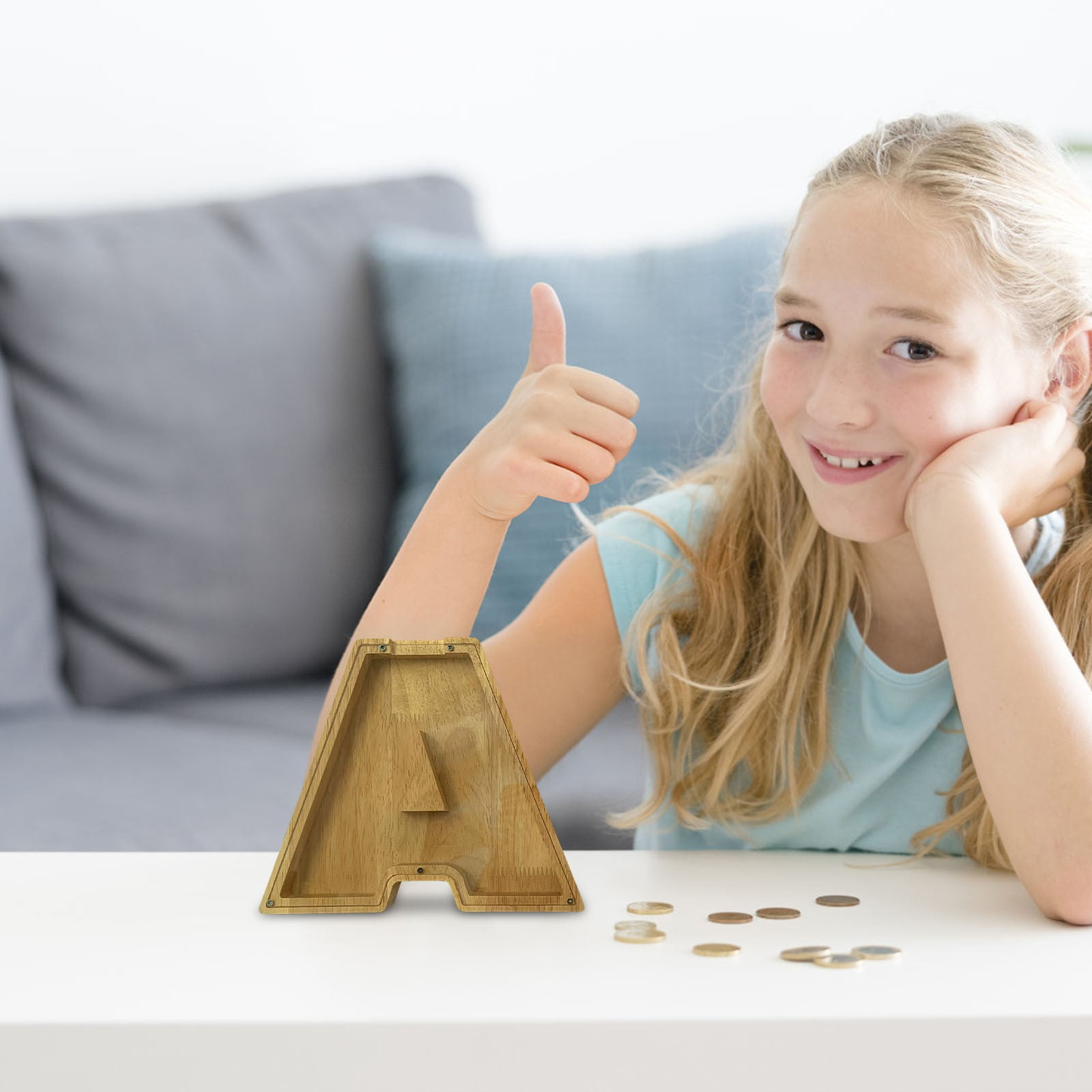 Click here for Bargain Qaailabf Wooden English Letter Savings Can... prices