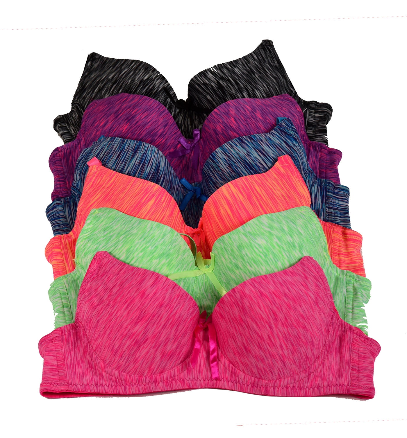 Iheyi 6 Packs Women Essential Lace Basic Full Cup Gentle Push Up Bra ...