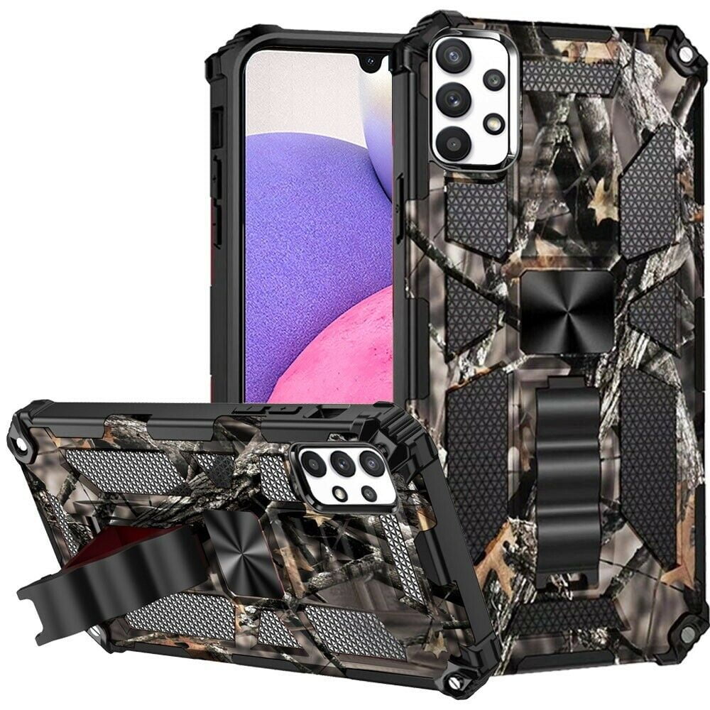 Kaleidio Case For Samsung Galaxy A33 5G [Tactical Hybrid] Rugged Shockproof [Kickstand] Magnetic ...