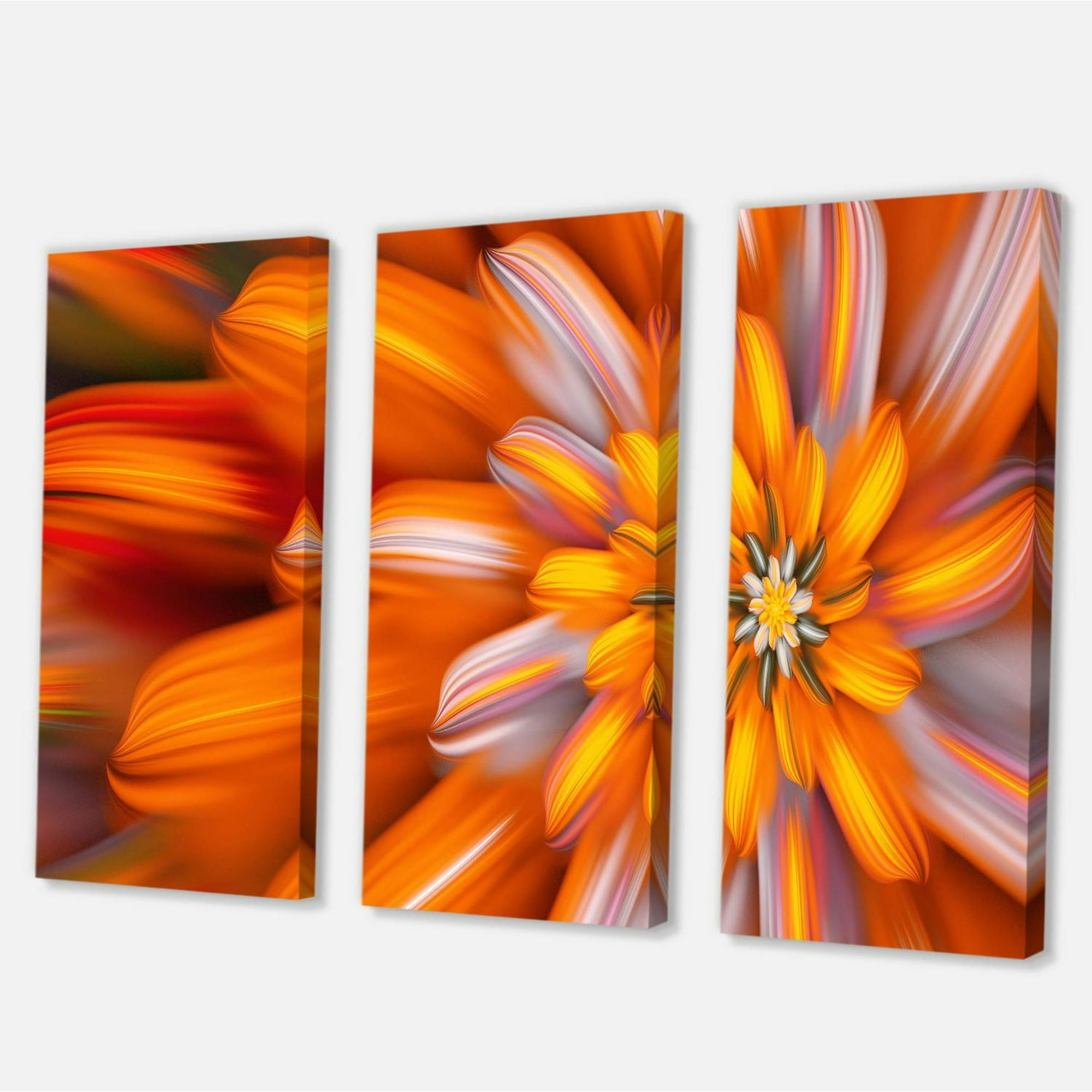 Click here for Designart Massive Orange Fractal Flower Canvas Wal... prices