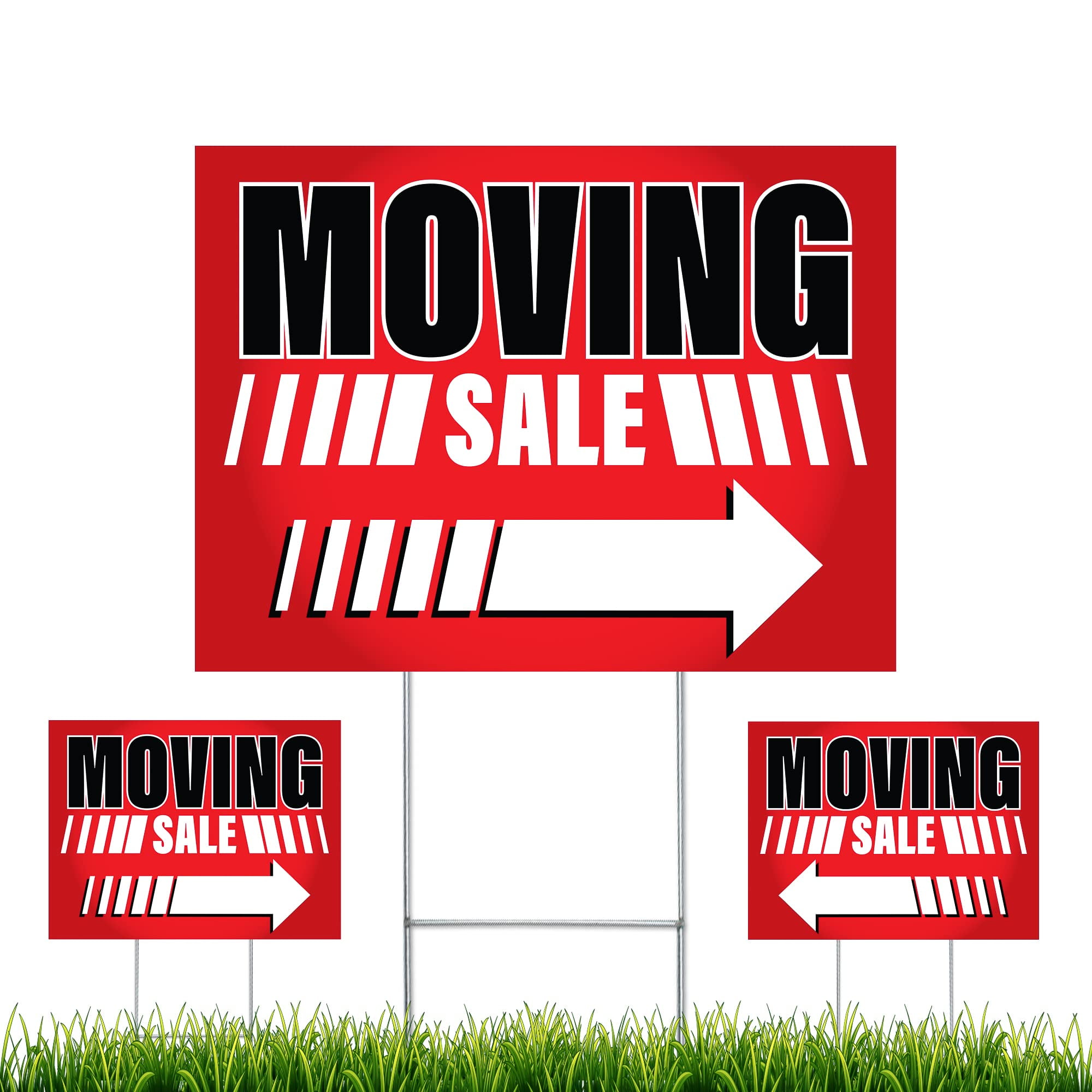 NEXT LEVEL SIGNS | Moving Sale Yard Signs | Double Sided 24 W x 18 H ...