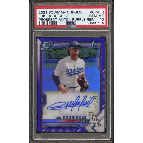 2021 Bowman Chrome Prospect Autographs Luis Rodriguez #CPALR Purple ...