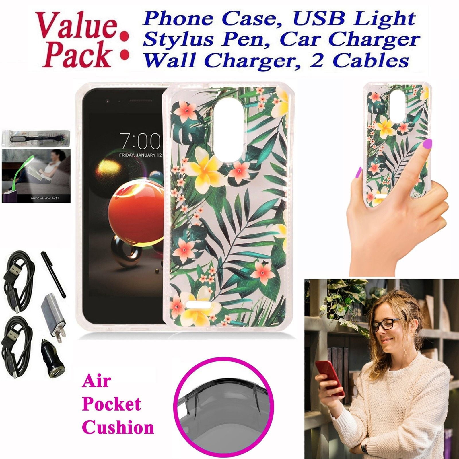 Value Pack + for 5" LG Rebel 2 Risio 2 FORTUNE 2 & 1 K8 2017 Case ...