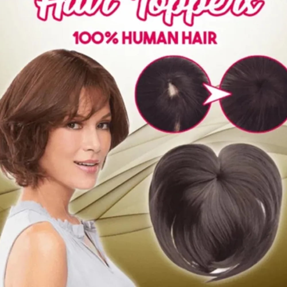 Silky Clip-On Hair Topper Wig Invisible One Piece Wig Silk Base Hair ...