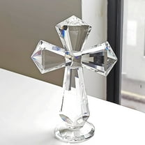 WYZCTTD Crystal Standing Cross Decor, Handmade Glass Holy Cross ...