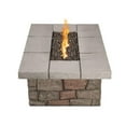 Sedona 52" Rectangle Concrete Propane or Natural Gas Fire Pit Table in ...