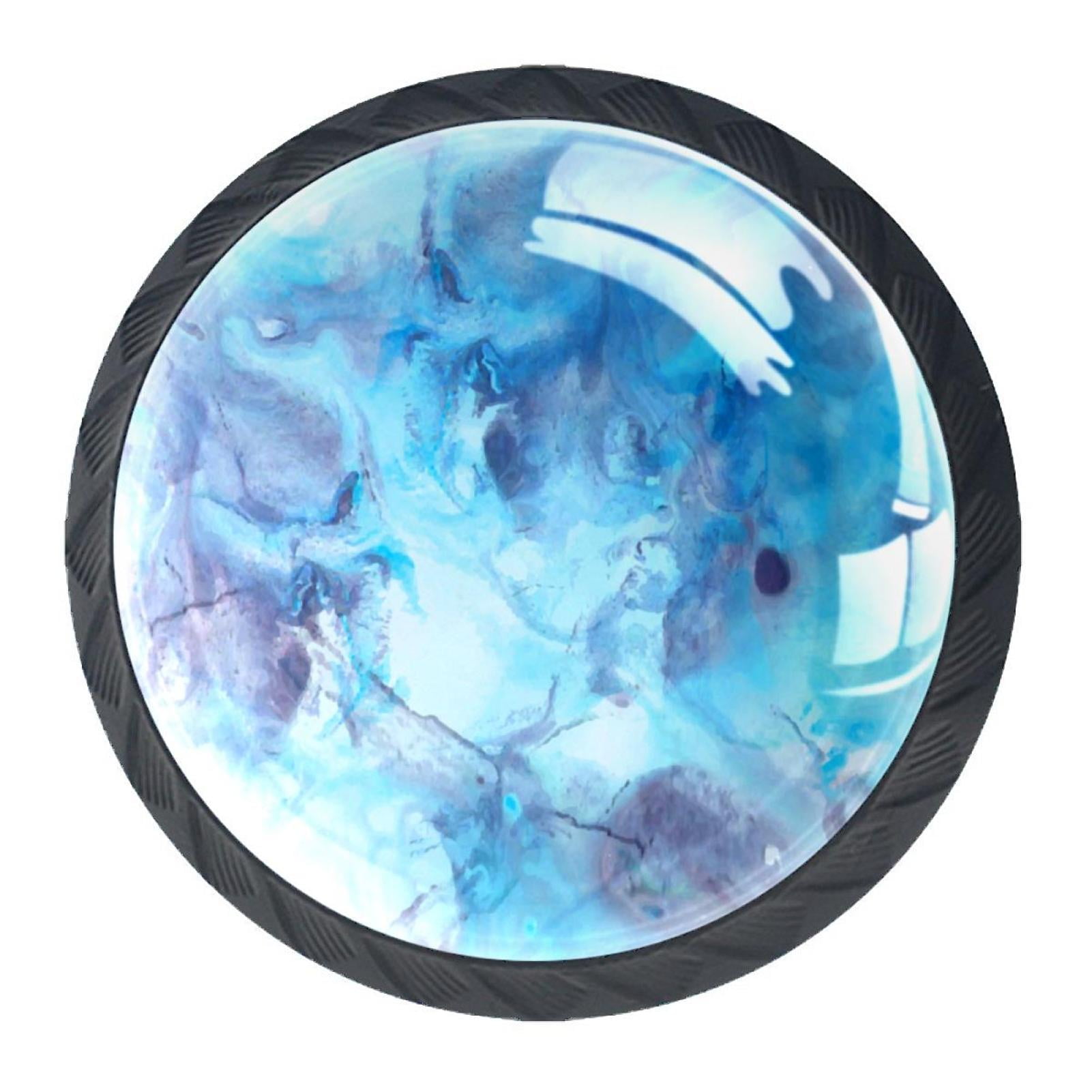 4 Pcs Marble Blue Knobs for Kitchen Cabinet Cupboard Dresser Bookcase ...