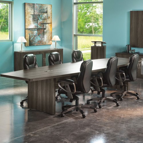 6 foot - 18 foot Modern Conference Table, Boat Shaped Meeting Table ...