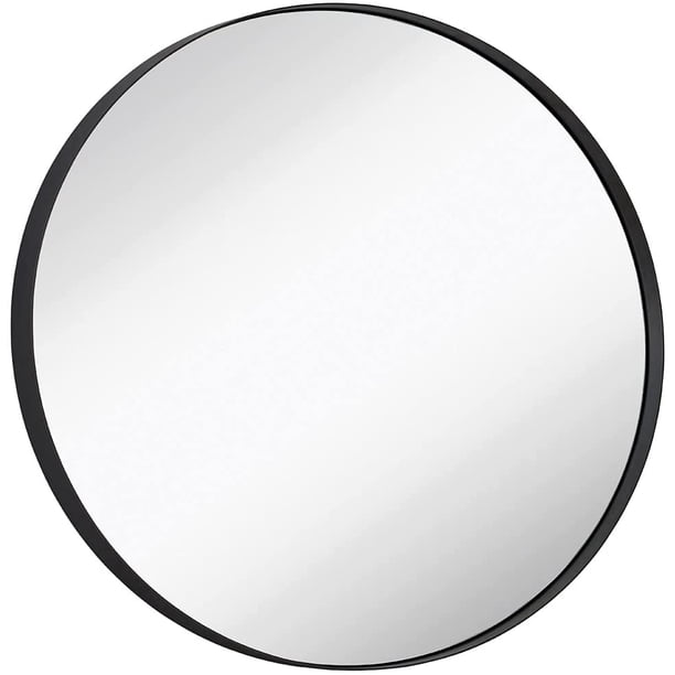 Hamilton Hills Contemporary Metal Bronze Circle Wall Mirror Glass Panel ...