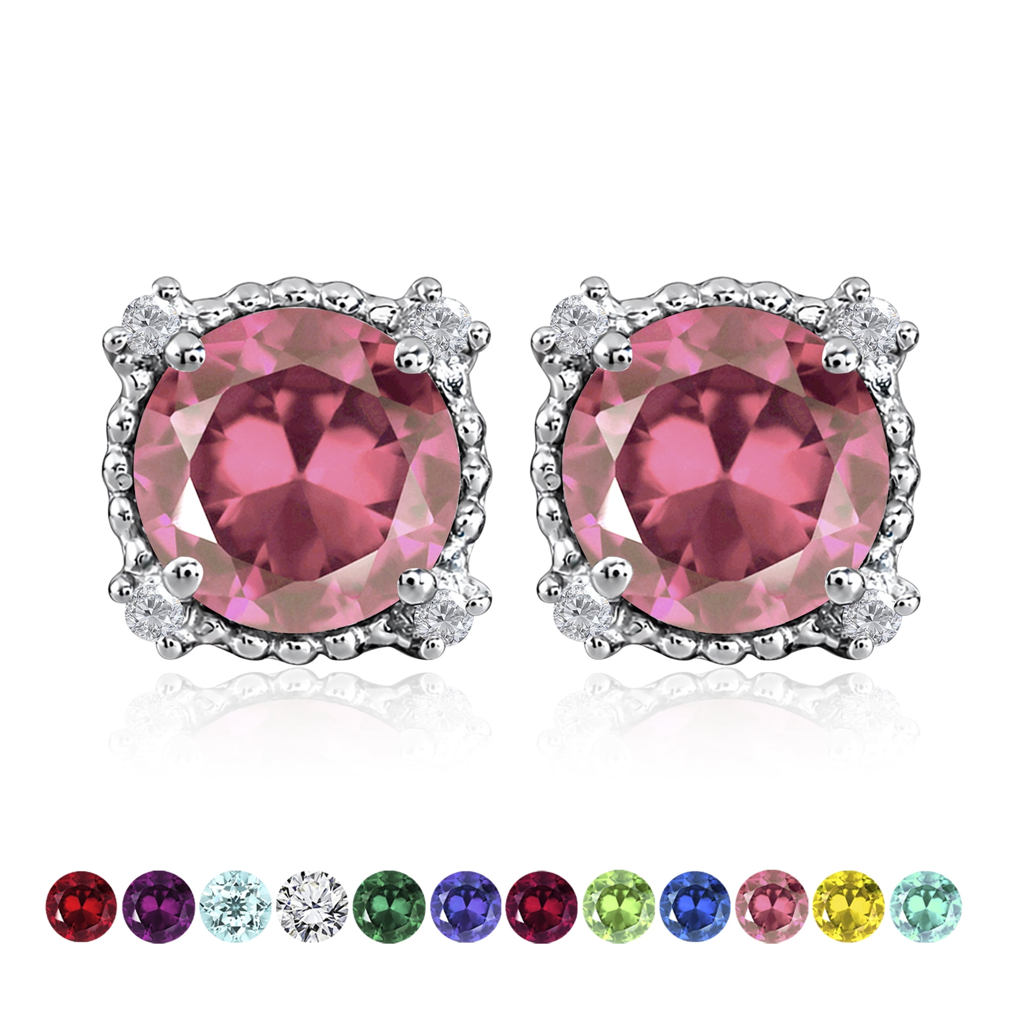 Click here for Jeenmata 3.5 Carat Round Cut - October Stud Earrin... prices